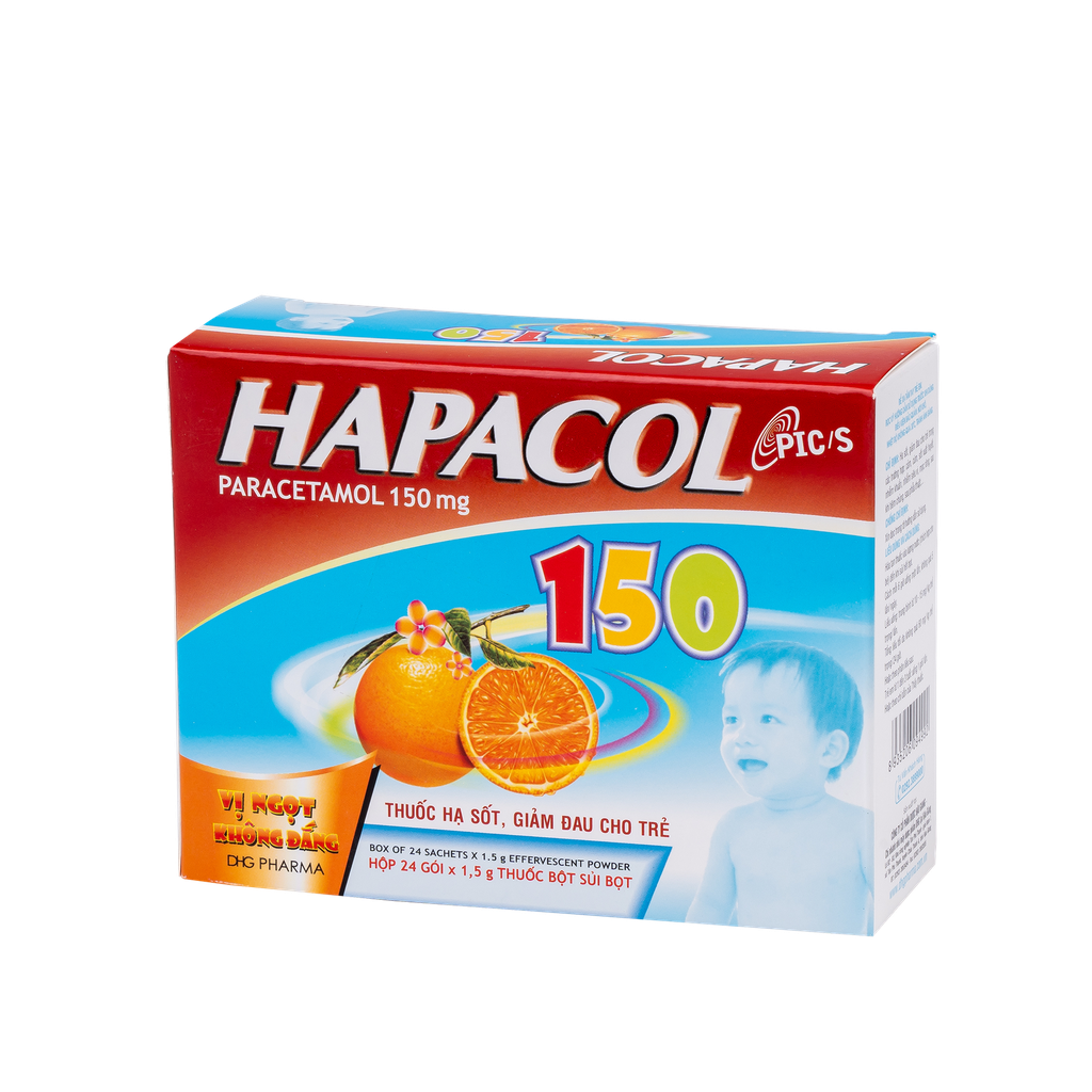 Hapacol 150 Hộp 24 gói x 1,5g DHG | CEVPharma GHCH Kim cương - Vimedimex