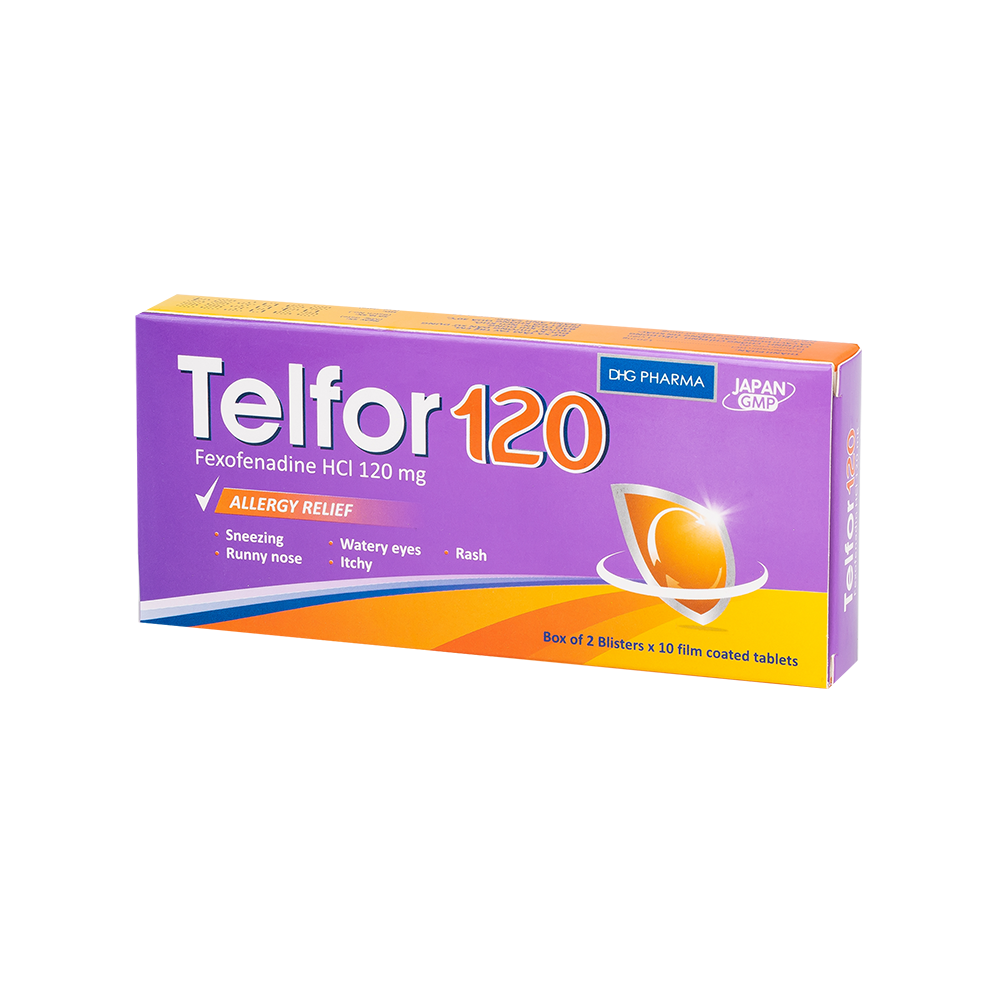 Telfor 120 Hộp 2 vỉ x 10 Viên DHG | CEVPharma GHCH Kim cương - Vimedimex